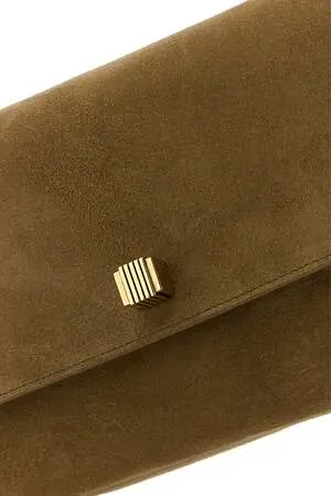 Khaite Suede Audrey Clutch - Light Brown