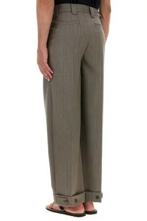 Versace Embroidered Twill Wide-leg Trousers