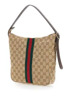 Gucci Lunetta Big Web Vintage Sand - Multicolor