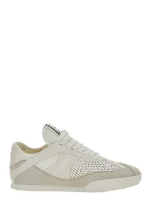 Chloé Kick' White Sneakers With Logo Patch On The Tongue And Logo Lettering On The Rear In Fabric And Suede - Multicolor