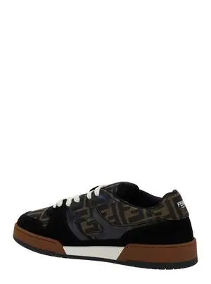 Fendi Ff All-over" Leather Sneakers - Brown