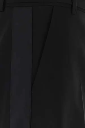 Sacai Wool And Silk Insert Belted Trousers - Black