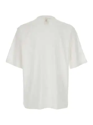 Jacquemus Le T-shirt White Crew Neck T-shirt With Logo Lettering On The Front In Cotton Blend For - Multicolor