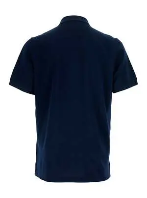 Fendi Blue Polo With Classic Collar And Logo On The Front In Cotton - Multicolor