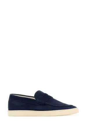 Brunello Cucinelli Navy Suede Loafers