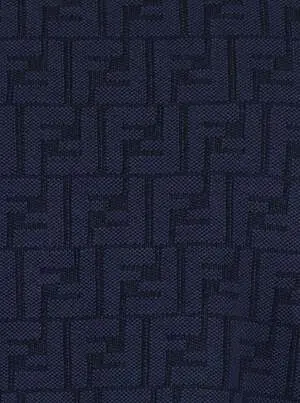 Fendi Blue Crew Neck T-shirt With Ff All-over Motif In Cotton For - Multicolor