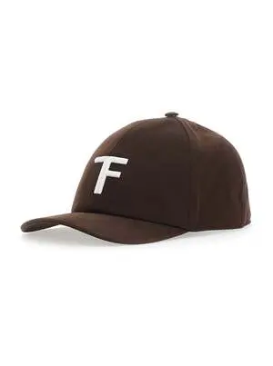 TOM FORD Cotton Baseball Cap With Logo - Brown