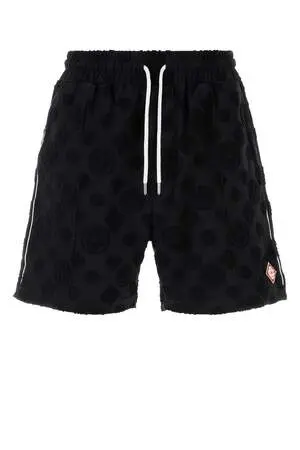 Casablanca Black Cotton Blend Bermuda Shorts - White