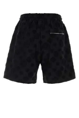 Casablanca Black Cotton Blend Bermuda Shorts With Monogram Motif