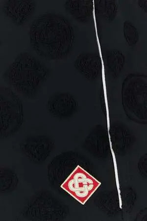 Casablanca Black Cotton Blend Bermuda Shorts With Monogram Motif