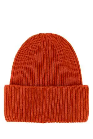 Moncler Wool Blend Beanie Hat - Orange