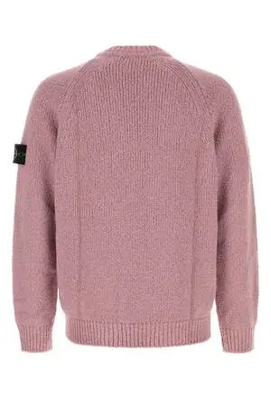 Stone Island Melange Wool Blend Sweater With Detachable Logo Label
