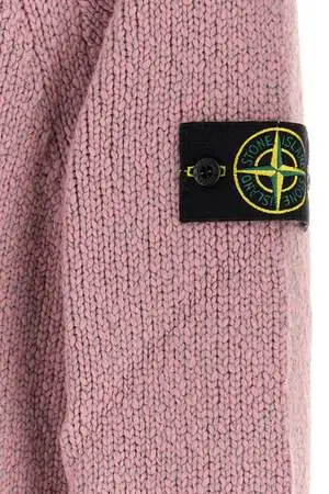 Stone Island Melange Wool Blend Sweater With Detachable Logo Label