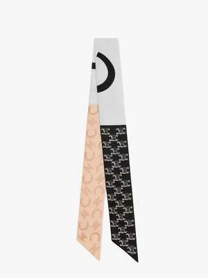 Celine Silk Scarf With All-over Triomphe Logo - Multicolor