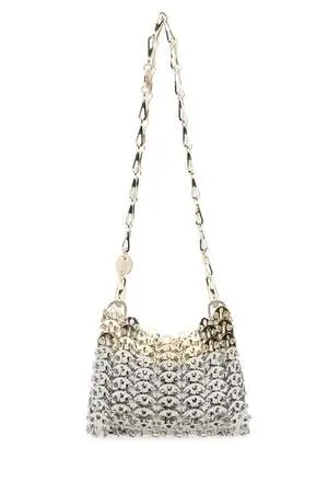 Rabanne Two-tone Metal 1969 Nano Shoulder Bag - White