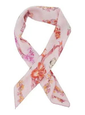 FERRAGAMO Silk Floral Print Scarf