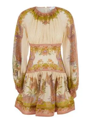 Zimmermann Indra Crew Neck Mini Dress - Multicolor