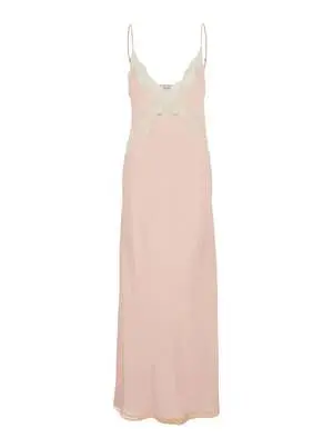 FORTE_FORTE Long Slip Dress With Lace Detail - Multicolor