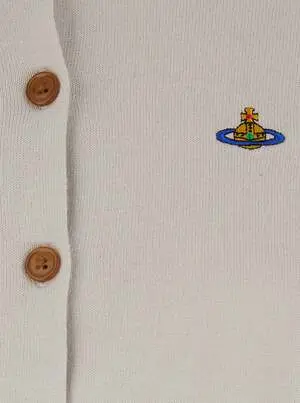 VIVIENNE WESTWOOD Cotton Cashmere Cardigan With Orb Embroidery - Multicolor