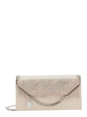 Stella McCartney Falabella Wallet With Eco Shiny Chain In Pink Polyester For - Multicolor