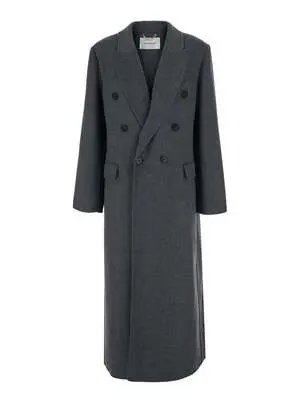 Victoria Beckham Double Breasted Wool And Cashmere Overcoat - Multicolor