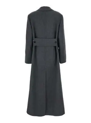 Victoria Beckham Double Breasted Wool And Cashmere Overcoat - Multicolor