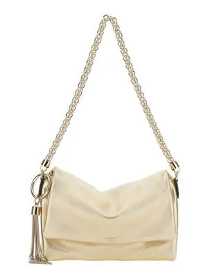 JIMMY CHOO Callie' Gold Colored Mini Bag With Chain Strap And Logo On Front In Leather Blend For - Multicolor