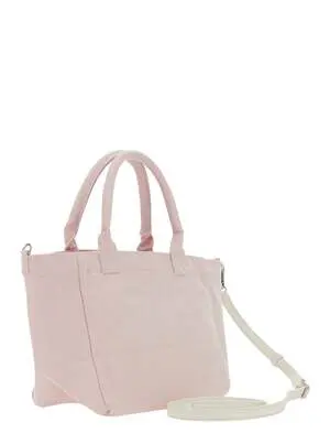 GANNI Cotton Tote Bag With Raspberry Print And Logo - Multicolor