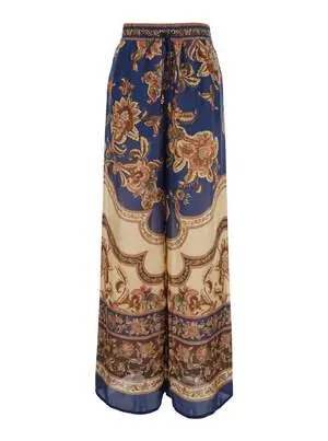 Zimmermann Printed Silk Wide Leg Pants - Multicolor