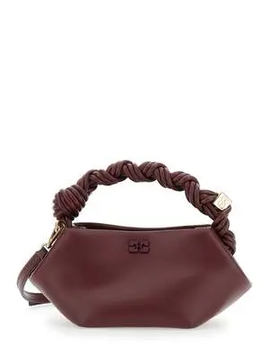 GANNI Leather Handbag With Braided Handle - Multicolor