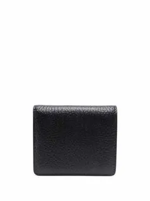 MAISON MARGIELA Bi-fold Wallet With Four Stitching Points And Logo Lettering Embossed Inside In Grained Black Leather - Multicolor
