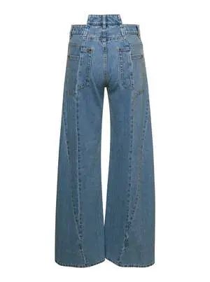 MAISON MARGIELA Asymmetrical Wide Leg Denim Jeans