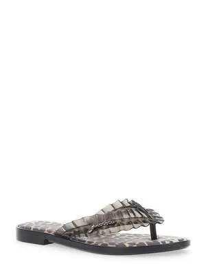 GANNI Melissa Flip Flop With Leopard Print
