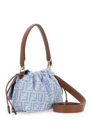 Fendi Mamma Baguette Denim Ff/vit.g Shoulder Bag - Multicolor