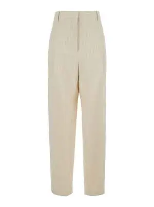 Dries Van Noten Beige Cotton 'pilar' Pants - Multicolor