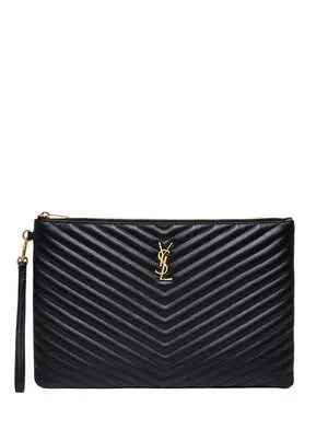Saint Laurent Jolie' Chevron Leather Pouch - Multicolor