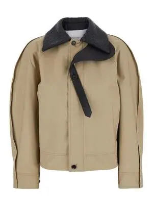 Bottega Veneta Cotton Blouson With Intrecciato Collar - Multicolor
