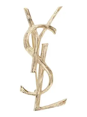 Saint Laurent Monogram Brooch Textured Brass Satined Leg - Multicolor
