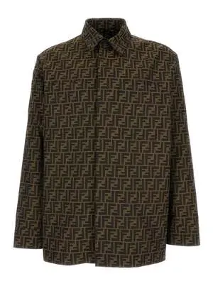 Fendi Overshirt Zucca Jacquard - Brown