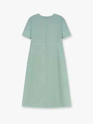 Valentino Garavani Crepe Couture Midi Dress With Gold V Detail