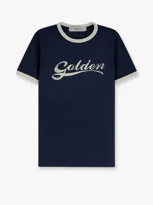 GOLDEN GOOSE Golden Goose Deluxe Brand Men Cotton T-Shirt With Printed Logo On The Front Multicolor