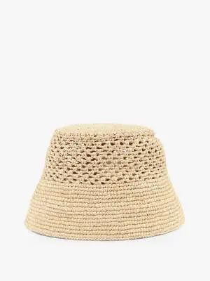 Loewe Raffia Bucket Hat With Anagram Logo