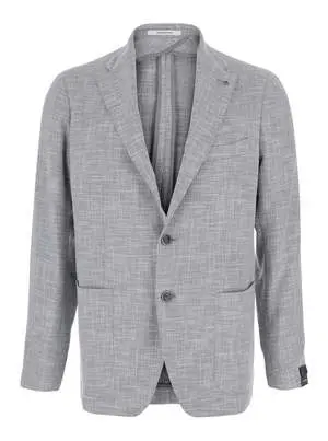 Tagliatore Single-breasted Jacket With Notched Lapel - Gray