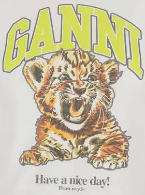 GANNI Cotton T-shirt With Graphic Print - Multicolor