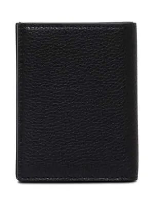 TOM FORD Card Holder With Logo Lettering Embossed On The Front In Grained Leather For - Black