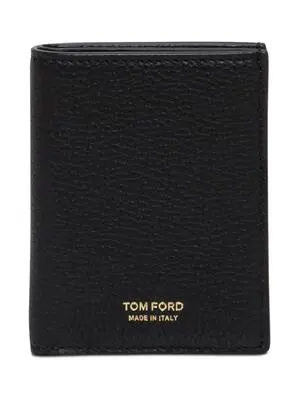 TOM FORD Card Holder With Logo Lettering Embossed On The Front In Grained Leather For - Multicolor