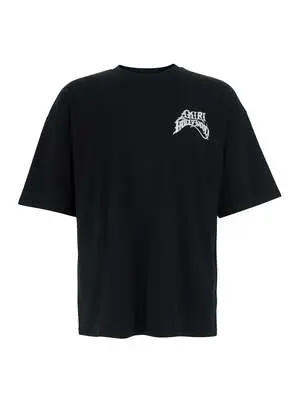 Amiri T-shirt With Round Neck And Logo On The Front In Cotton For - Black