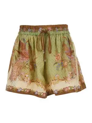 Zimmermann Indra Printed Silk Shorts - Multicolor
