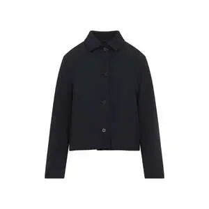 JIL SANDER Cropped Sport Jacket With Pointed Collar - Blue