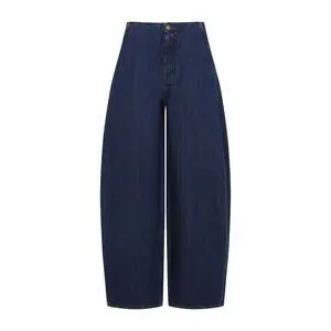 JIL SANDER Medium Denim Wide Leg Pants - Blue